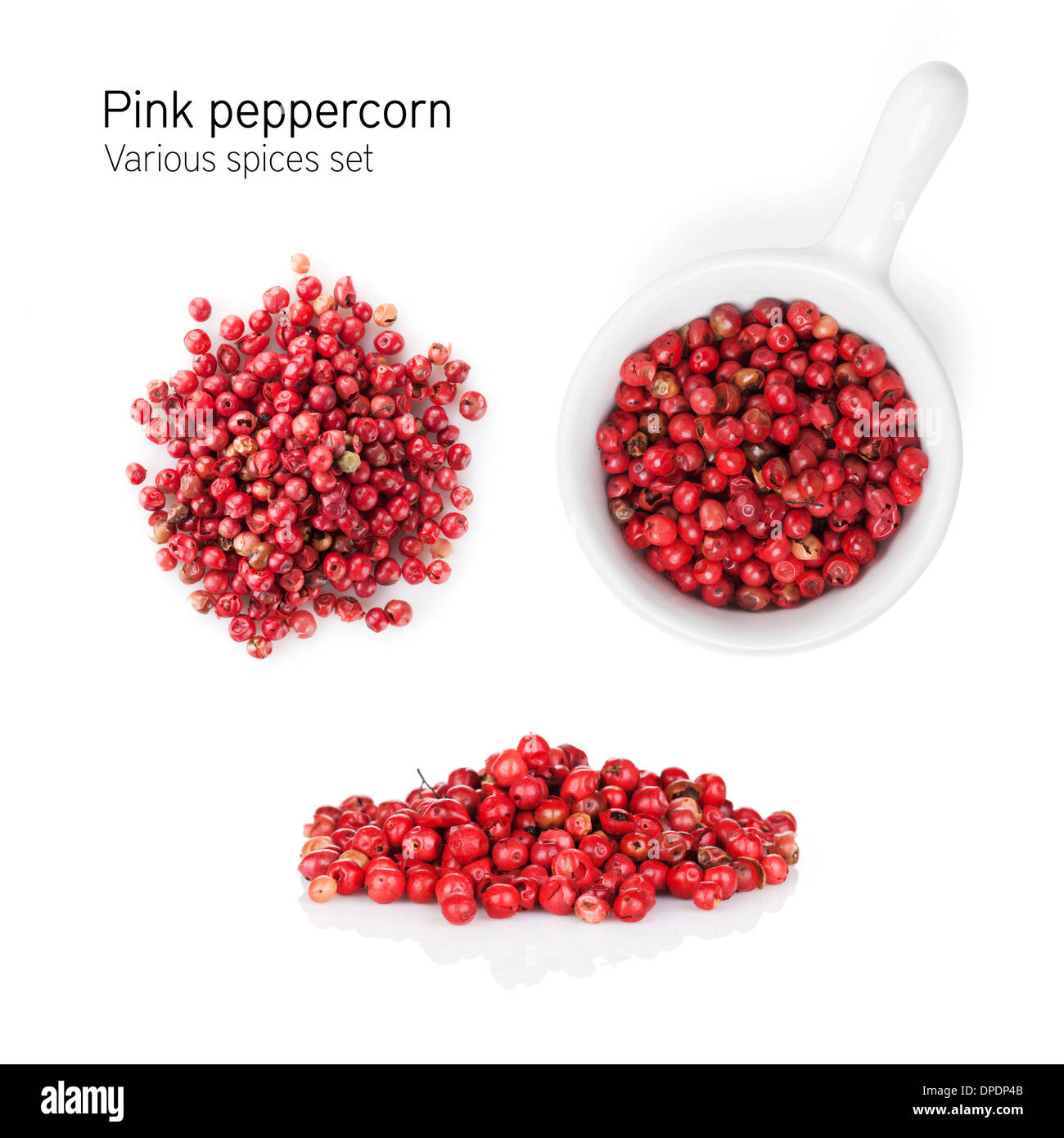 Pink peppercorn. Isolated on white background Stock Photo - Alamy