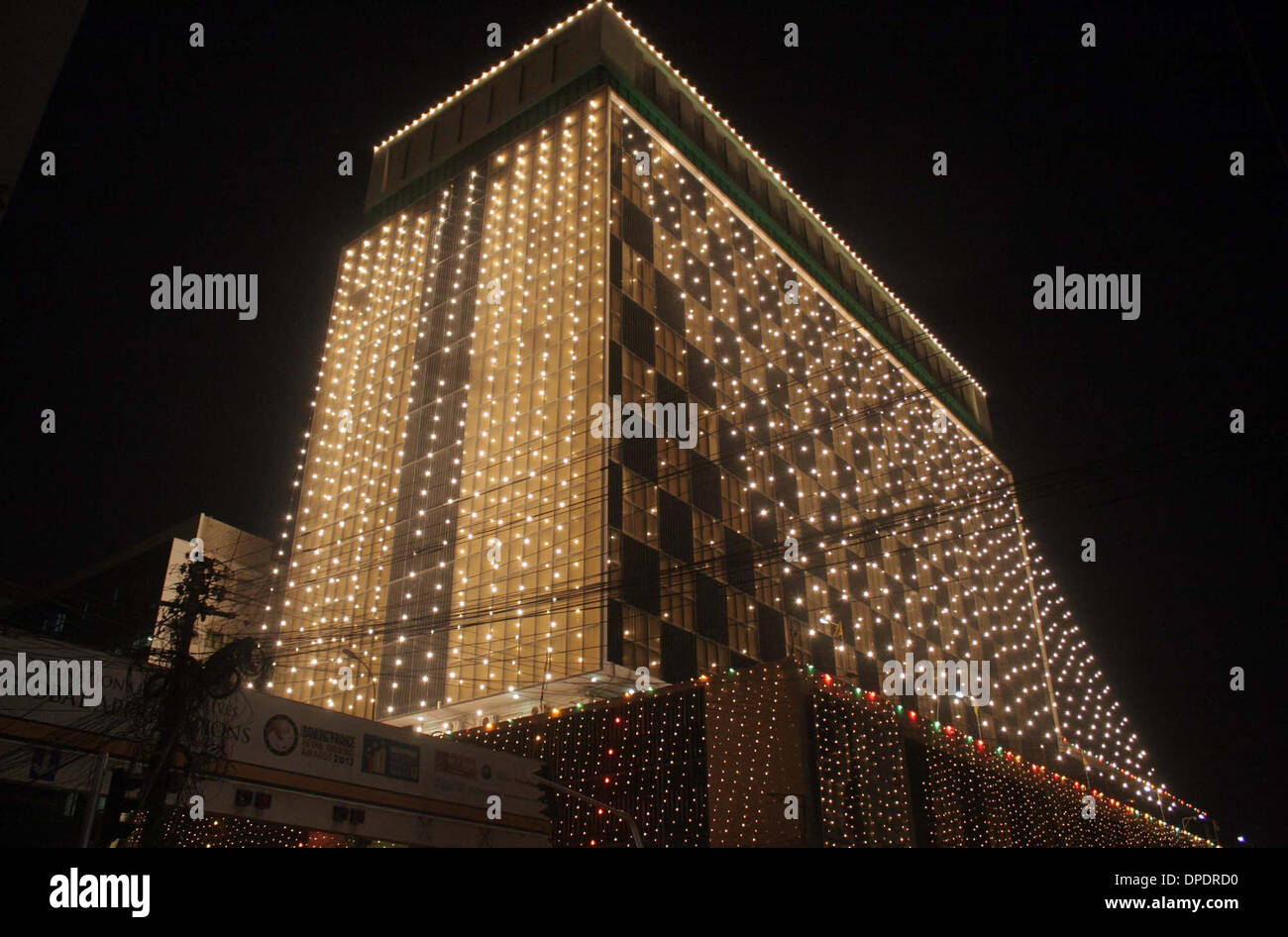A beautiful look of National Bank building decorated with fancy ...