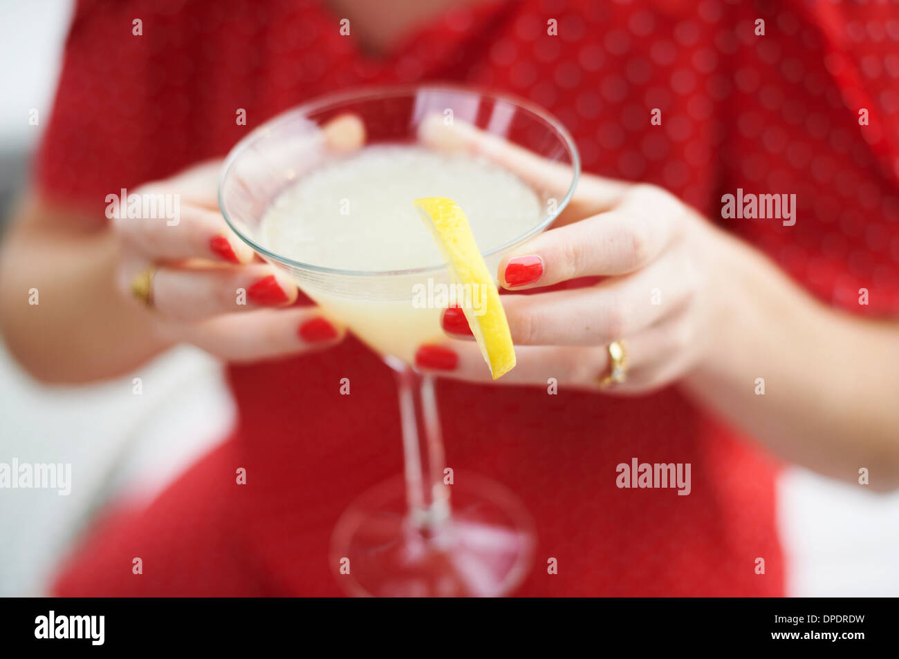 Retro woman drinking cocktail hi-res stock photography and images - Alamy