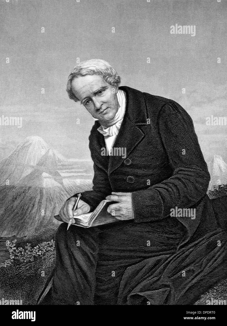 Alexander von Humboldt (1769-1859) on engraving from 1873. Prussian ...