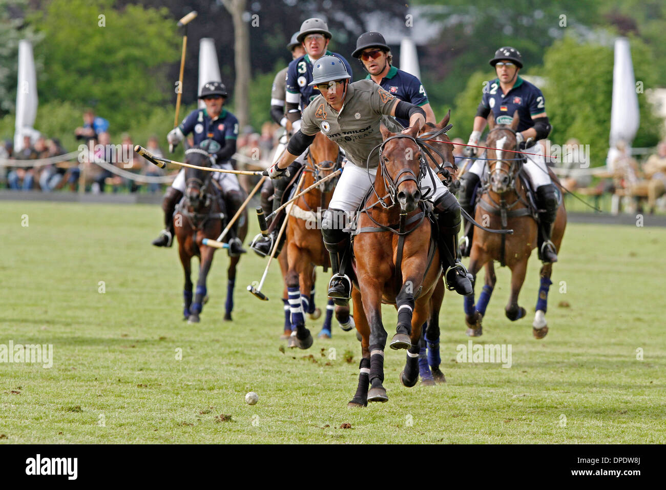 Polo players fight on the ball, Bucherer High Goal Polo Cup Stock Photo ...