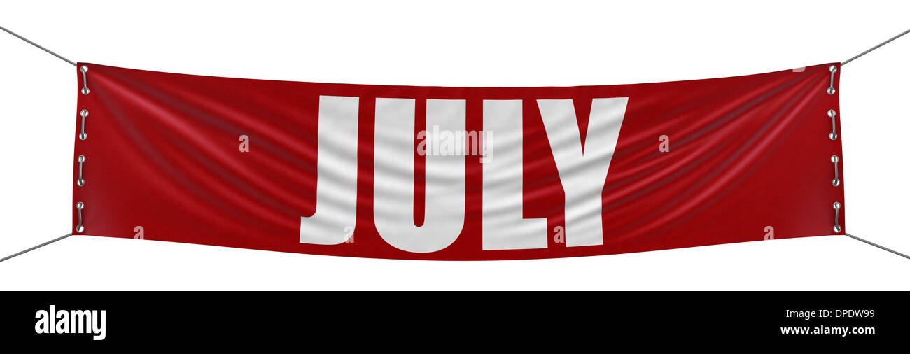 July Banner (clipping path included Stock Photo - Alamy