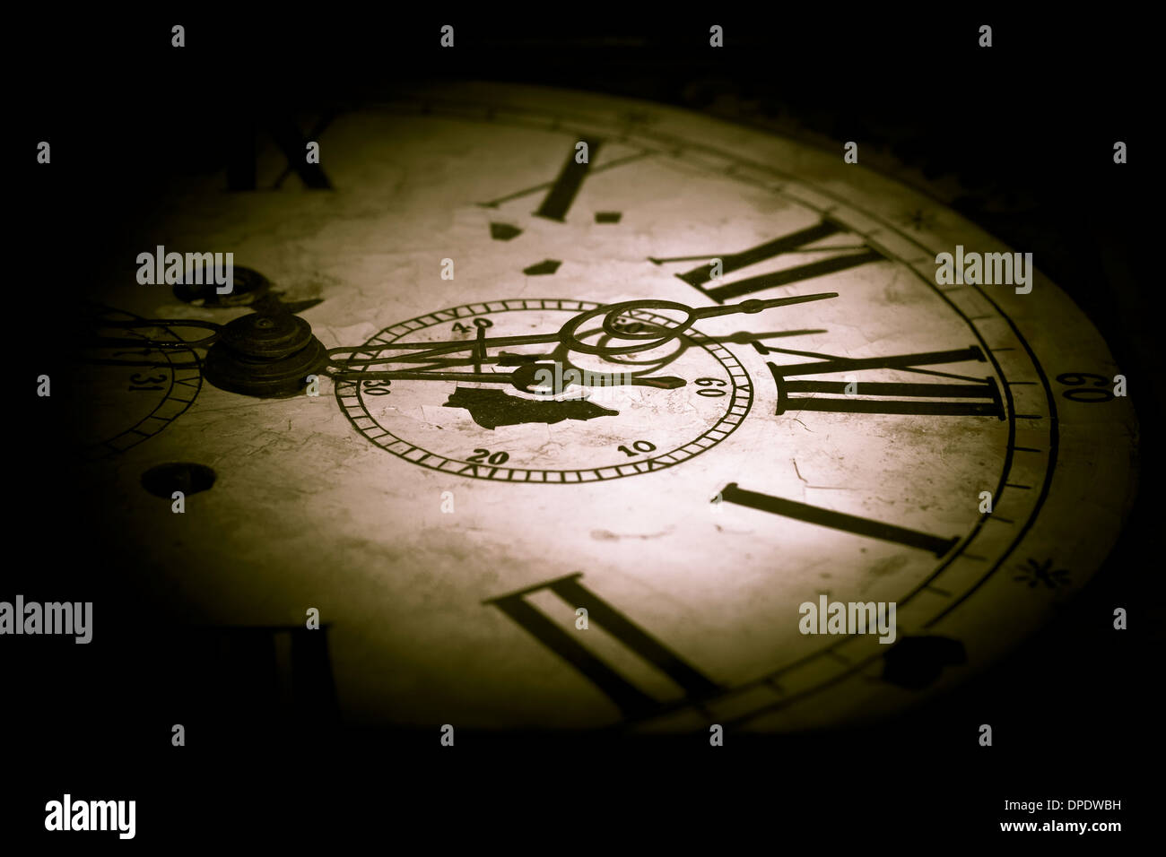 Abstract creative photo of dark clock face Stock Photo - Alamy