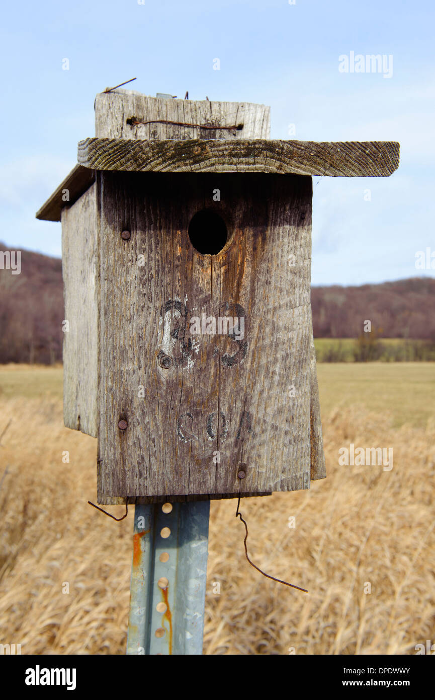 Old wooden birdhouse in hi-res stock photography and images - Alamy