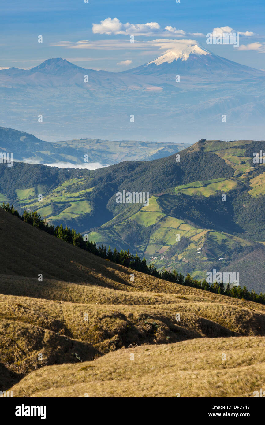 Cotopaxi volcano from Cotacachi volcano, Otavalo, Ecuador Stock Photo ...