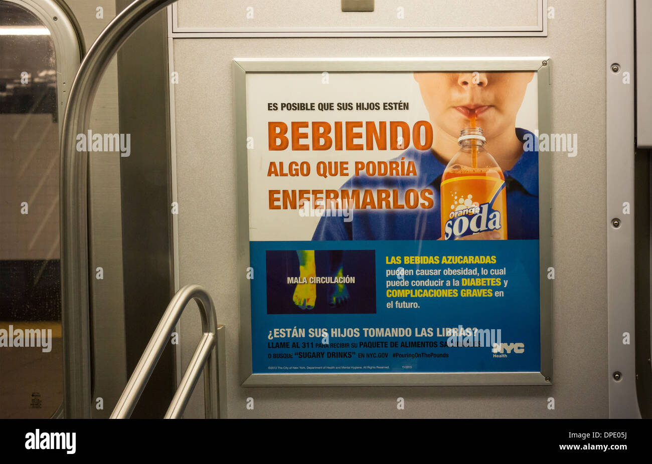 Advertising in Spanish in the subway in New York admonishes consumers ...