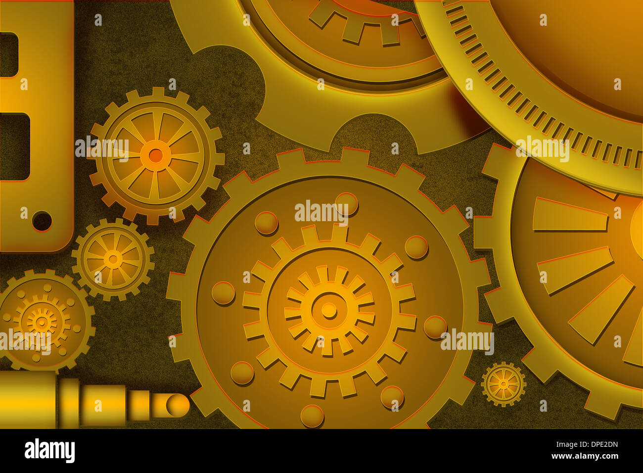 Gold gears hi-res stock photography and images - Alamy