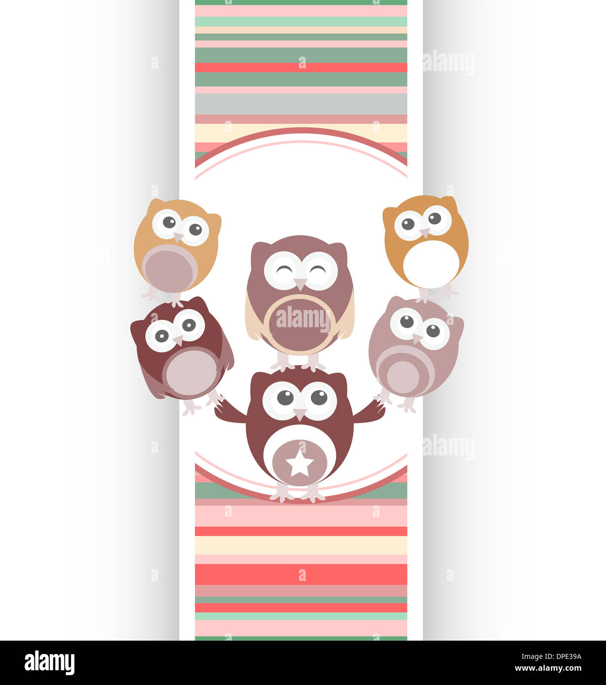 happy birthday party owls set Stock Photo - Alamy