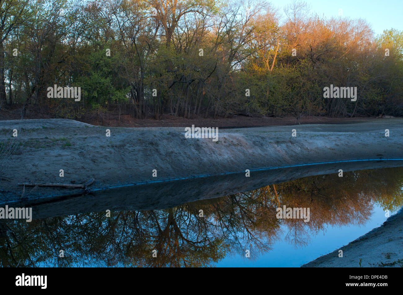 Sunrise along river floodplains ponds and forests in Fort Snelling ...