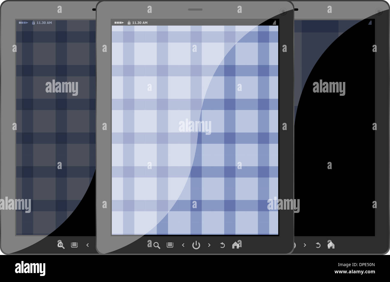 Realistic Concept Of Tablet PC With blue Screen Stock Photo - Alamy