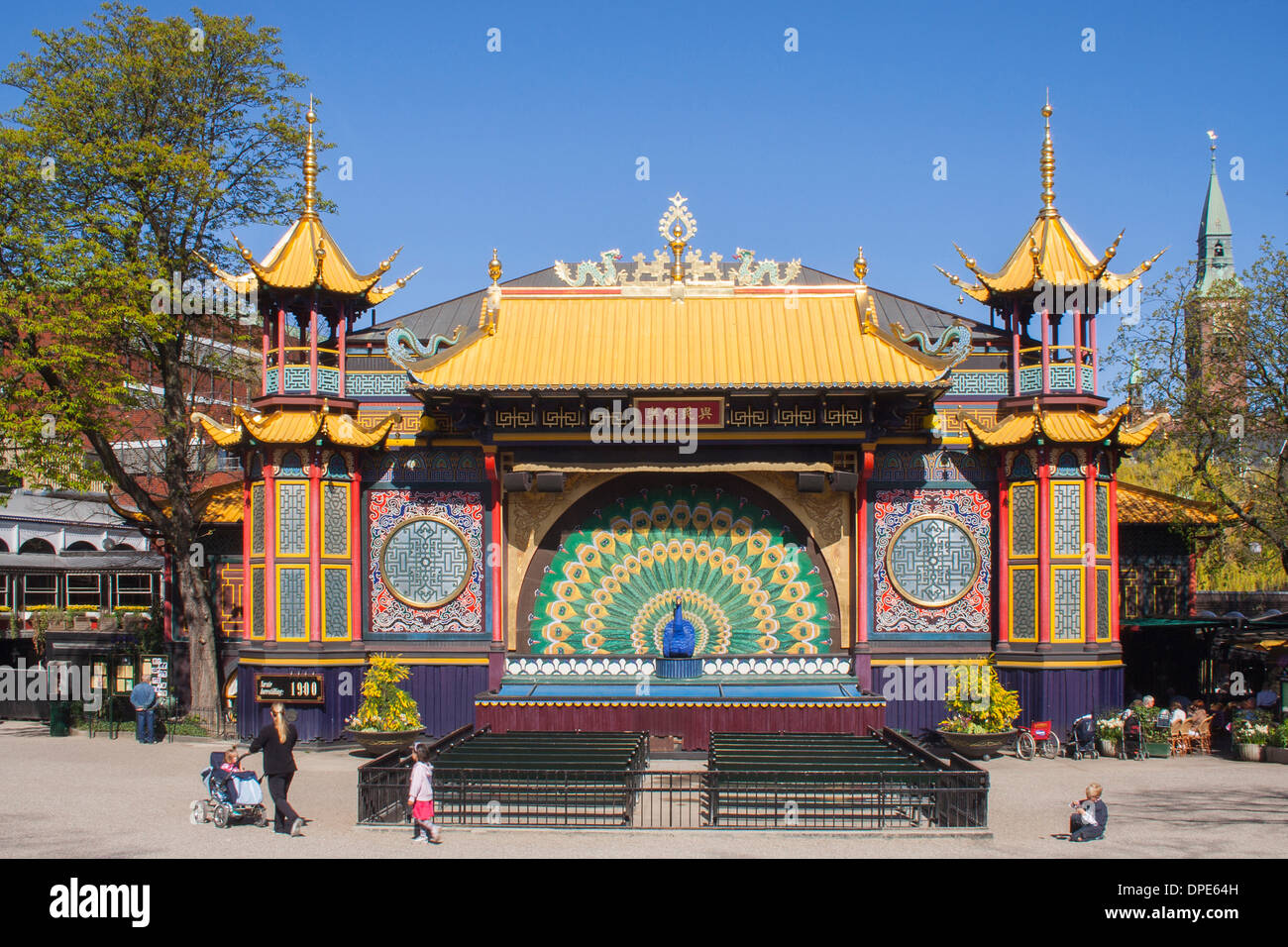Chinese-style Pantomime Theatre in Tivoli Gardens, Copenhagen, Denmark ...
