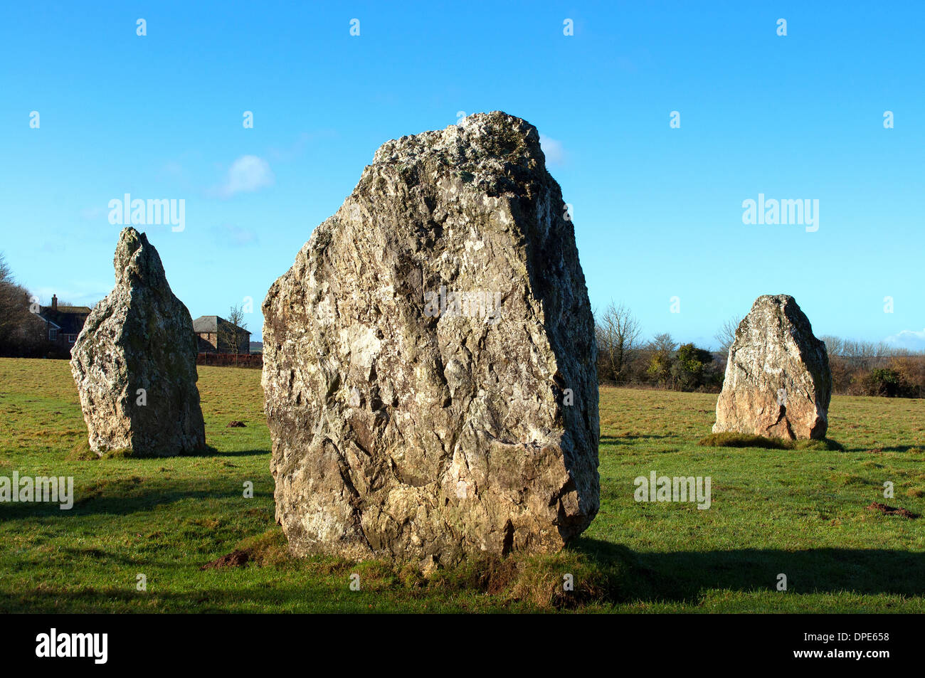 an ancient stone circle at duloe in cornwall, uk Stock Photo - Alamy