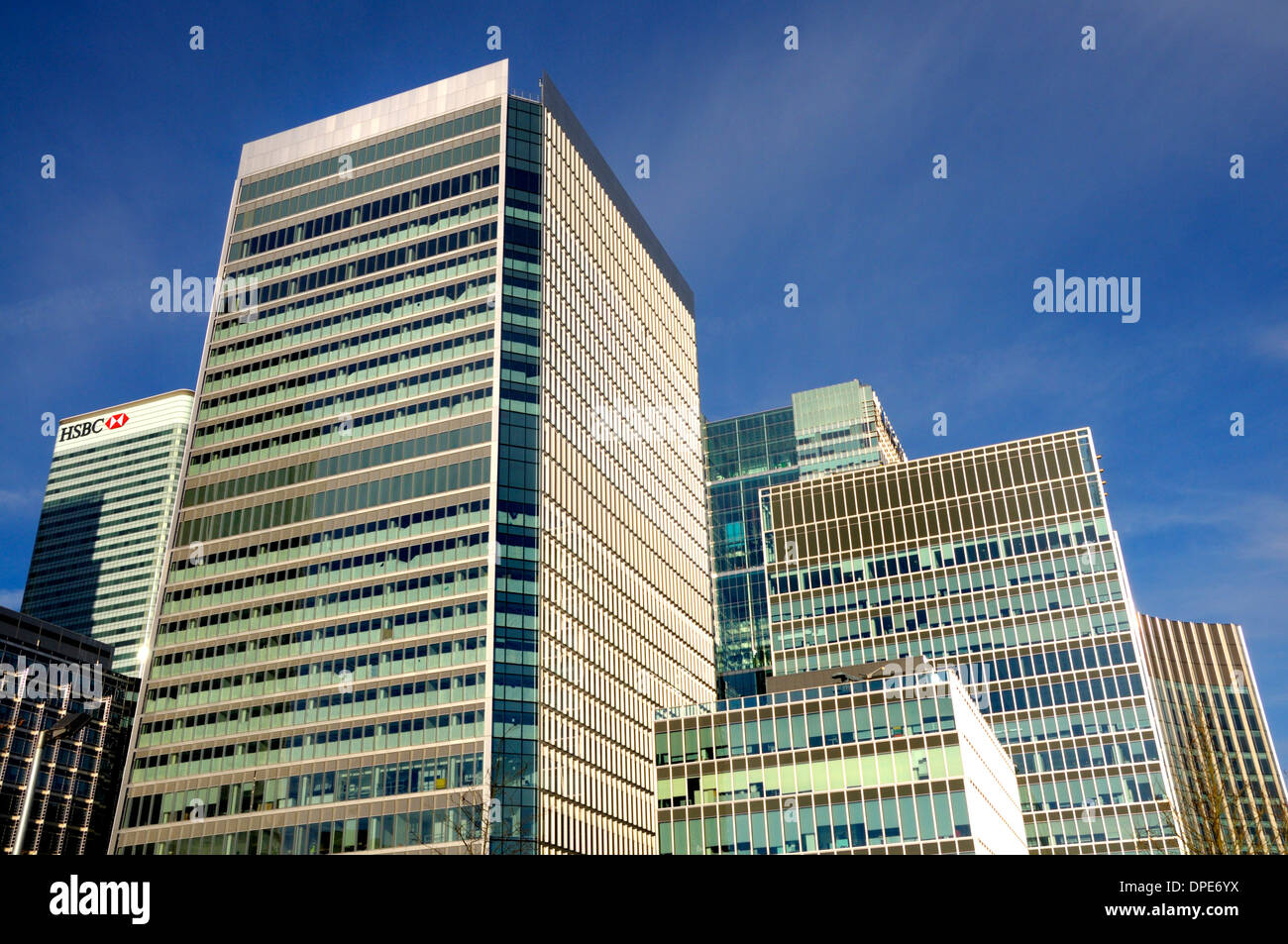 London, England, UK. Docklands / Canary Wharf. Modern office buildings ...