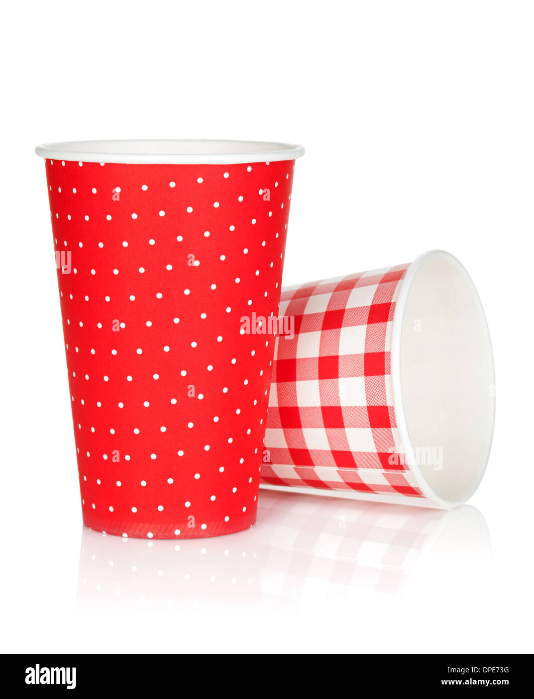 Disposable paper cups. Isolated on white background Stock Photo - Alamy