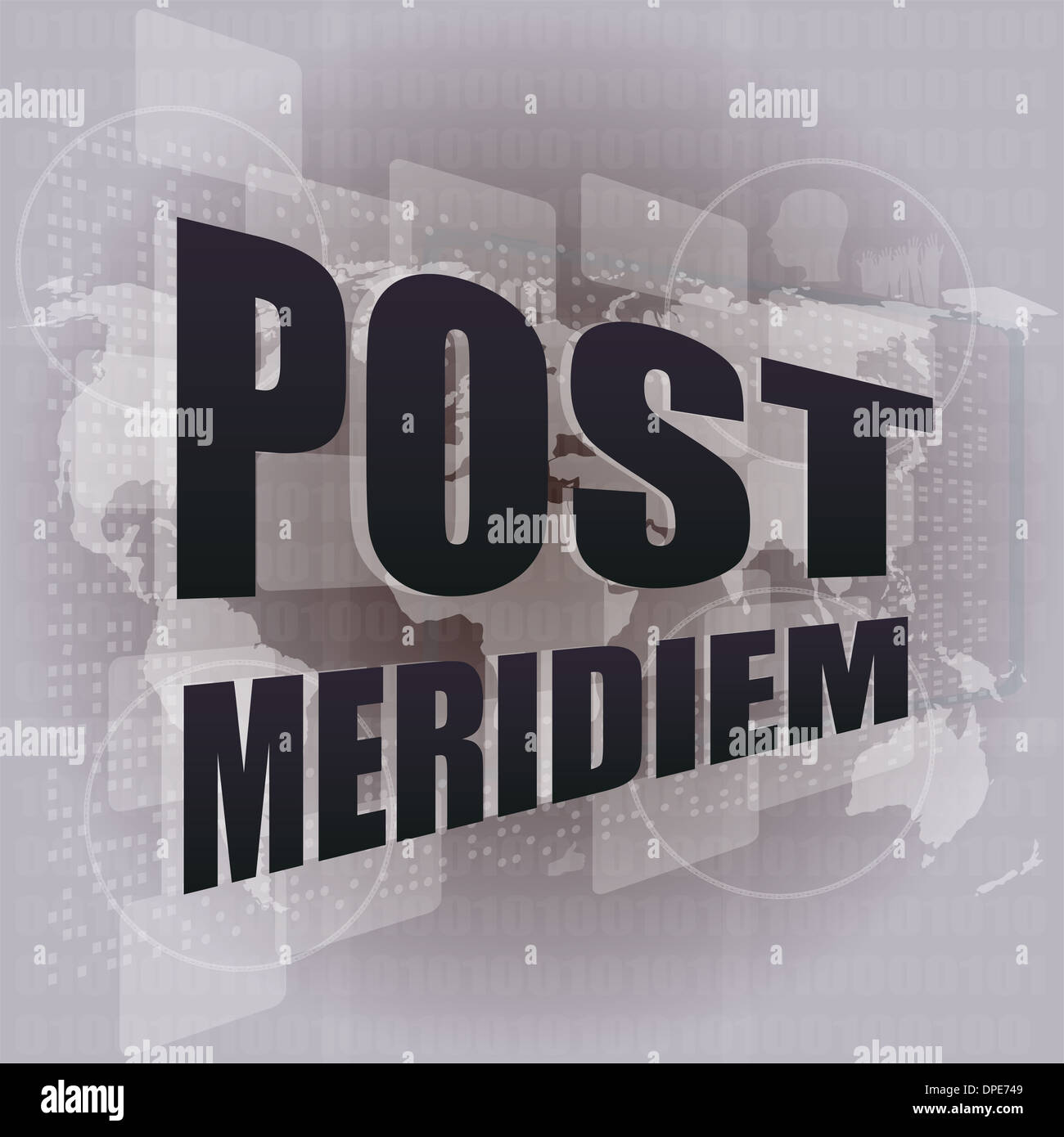 post meridiem on digital touch screen, business concept Stock Photo - Alamy