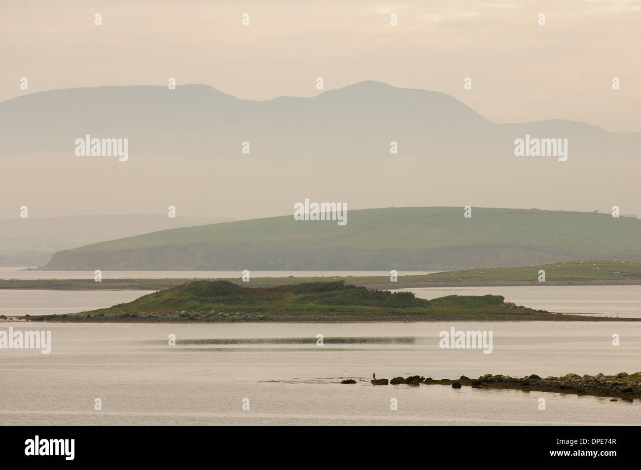 Islands on Clew Bay looming through the mist, Westport, County Mayo ...