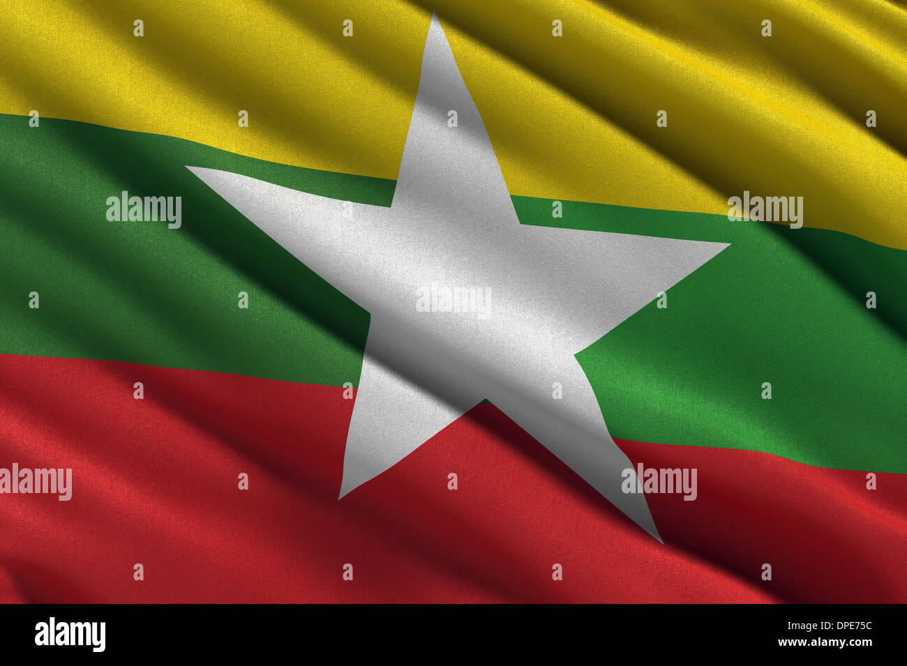 Flag of Myanmar Stock Photo - Alamy
