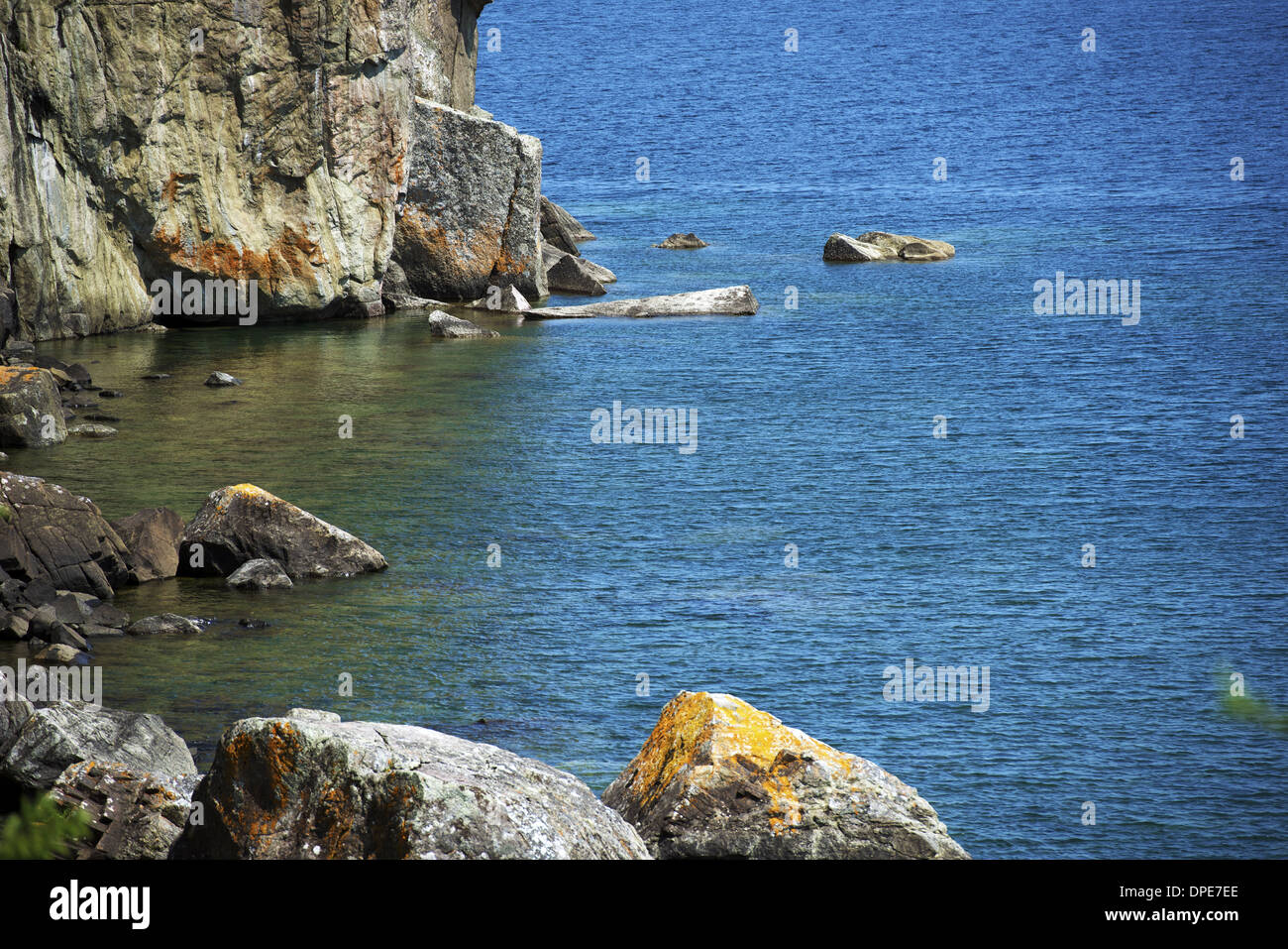 Lake Superior Rocky Shore in Northern Minnesota State, USA Stock Photo ...