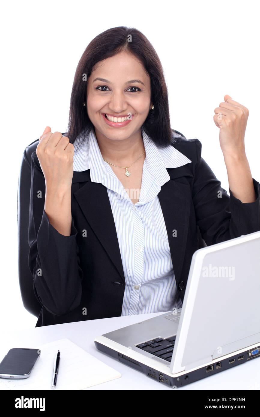 Successful young Indian business woman against white background Stock ... Successful young Indian business woman against white background Stock ...