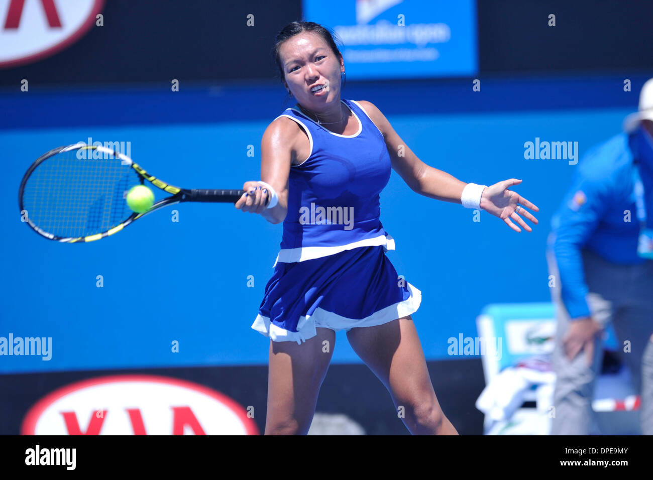 Melbourne, Australia. 14th Jan, 2014. Vania King of the USA in action ...