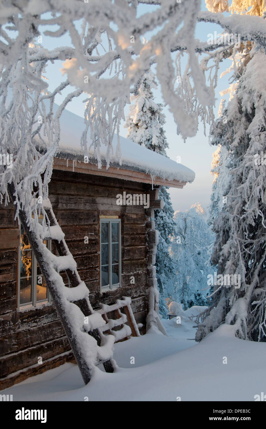 A logging hut near Kuusamo Finland Stock Photo - Alamy