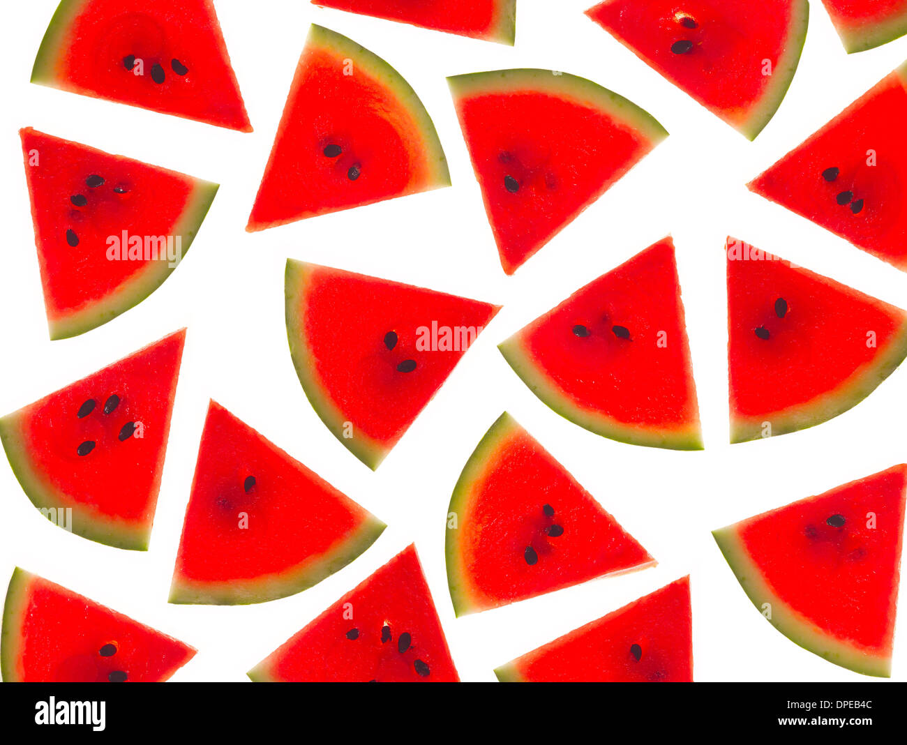 Plan view of watermelon triangles Stock Photo - Alamy