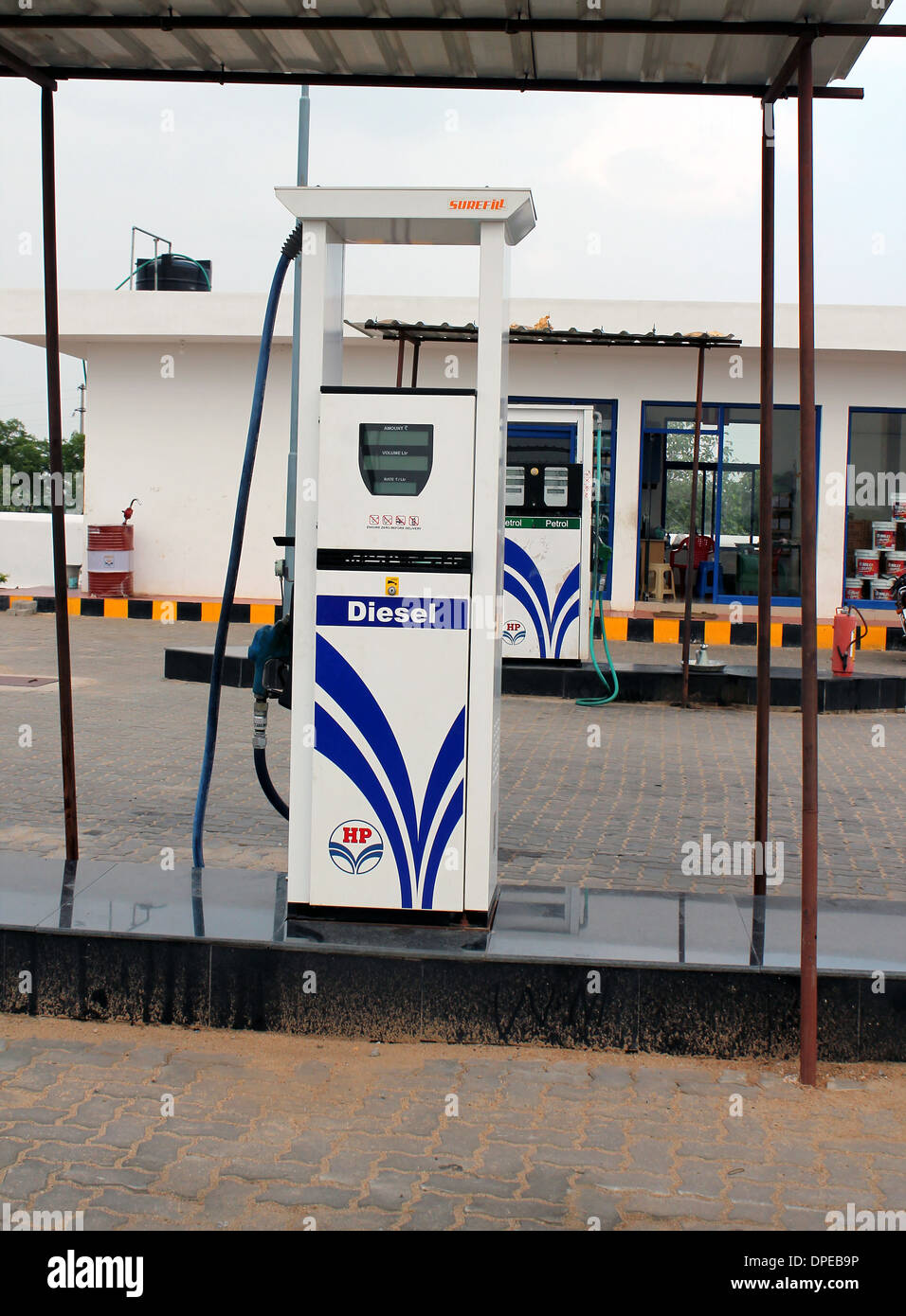 Diesel filling unit in a petrol pump in India Stock Photo - Alamy