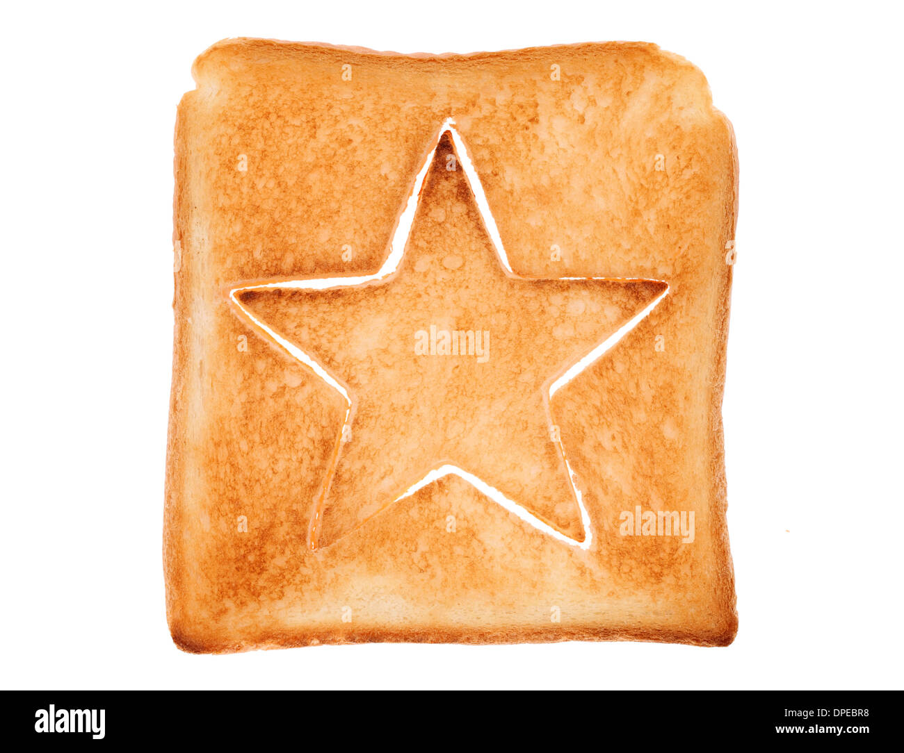 Slice of bread toast cut hole in shape of star Stock Photo - Alamy