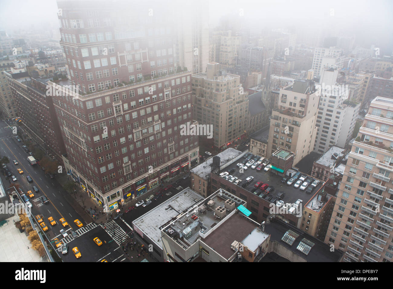 High angled cityscape in mist hi-res stock photography and images - Alamy