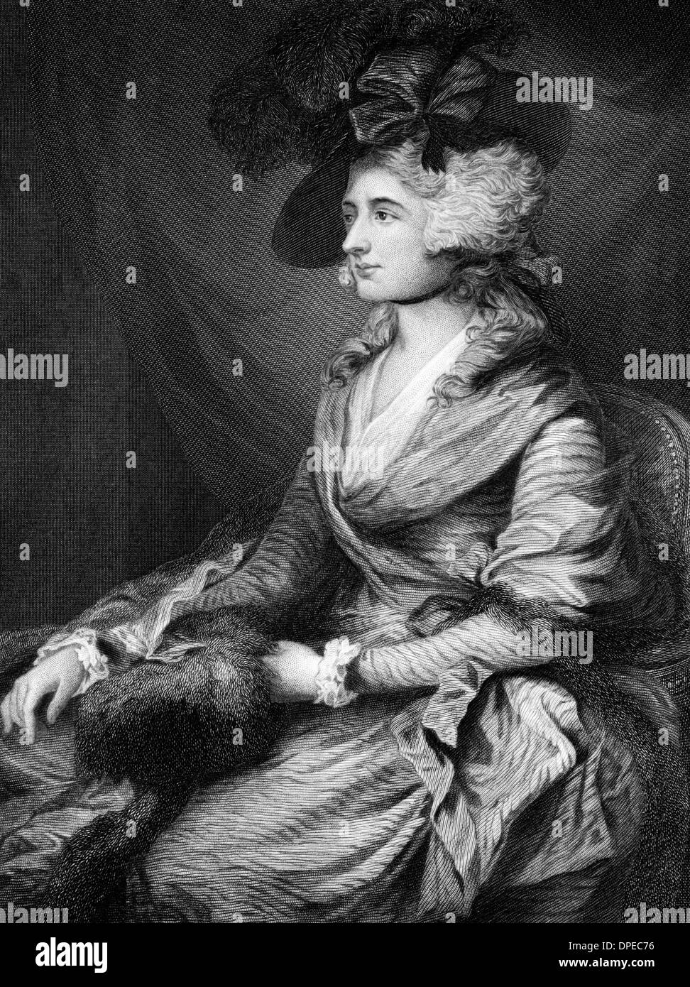Sarah Siddons (1755-1831) on engraving from 1873. British actress, most ...