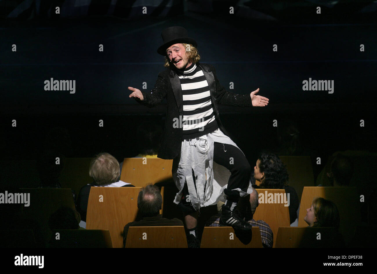 Stage Actors performing in a theater Stock Photo - Alamy