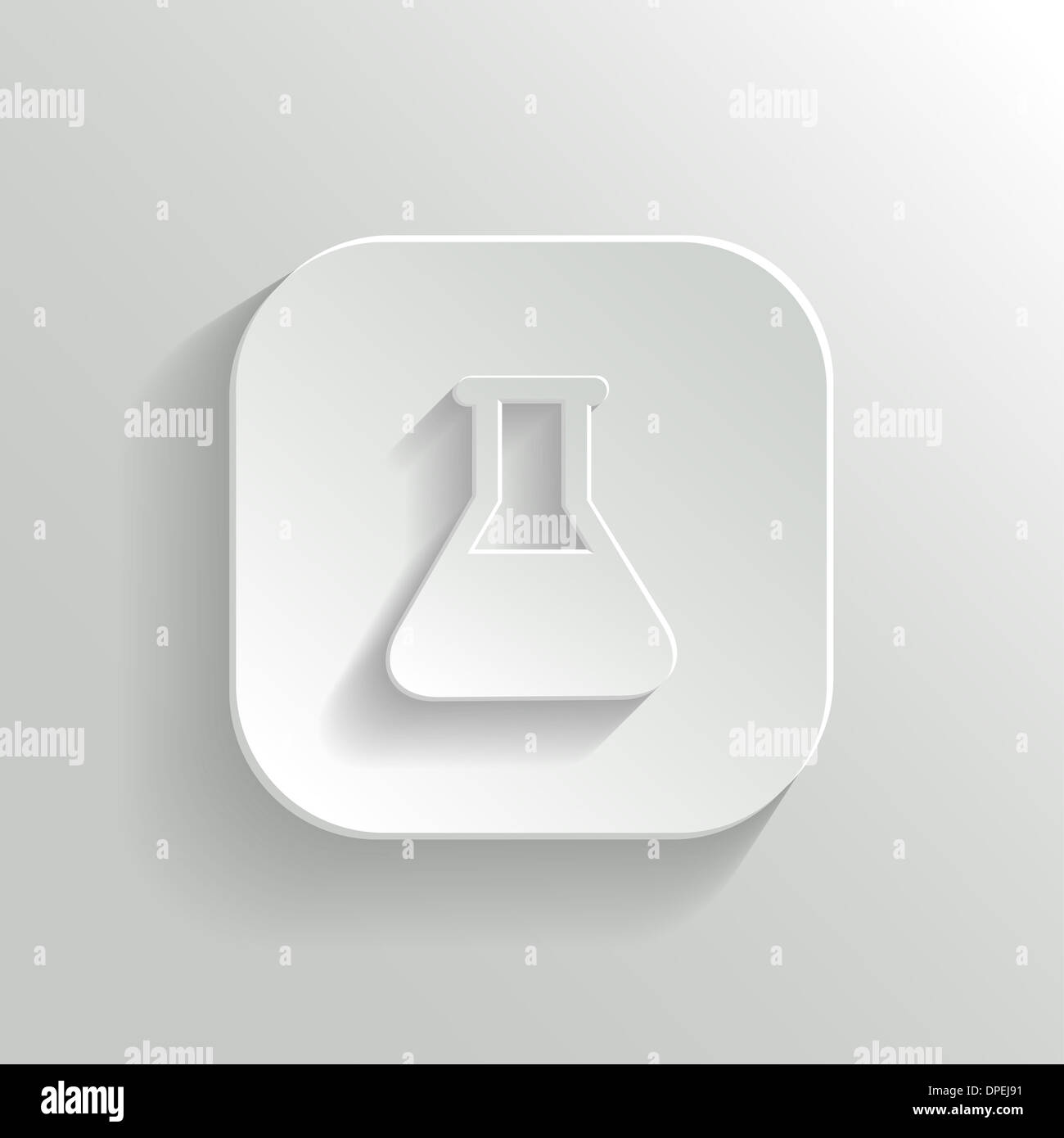 Laboratory equipment icon - white app button with shadow Stock Photo ...