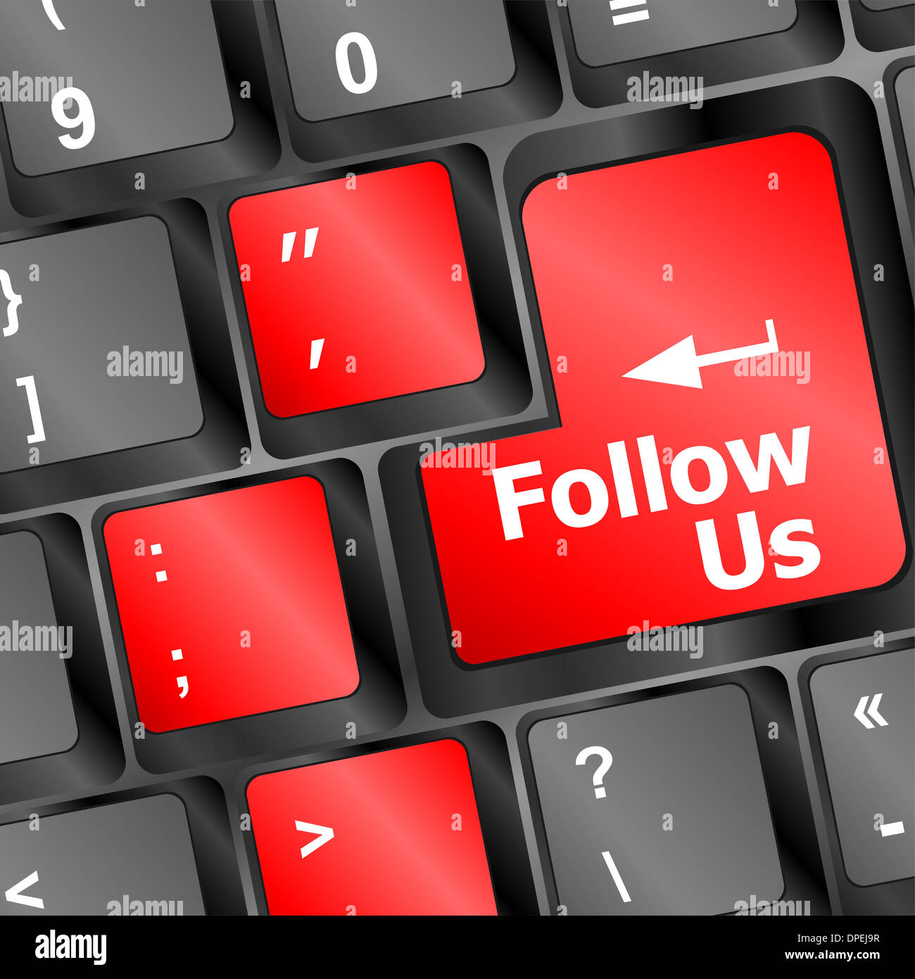 Social media or social network concept: Keyboard with Follow Us button ...