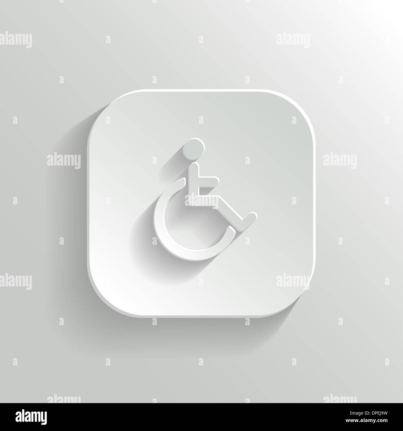 Disabled icon - white app button with shadow Stock Photo - Alamy