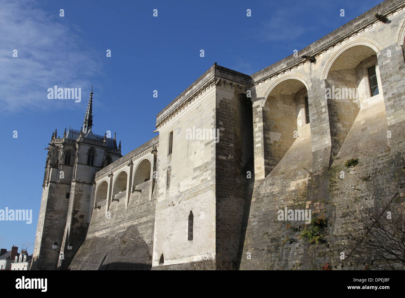 Defensive walls of Amboise chateau France January 2014 Stock Photo - Alamy