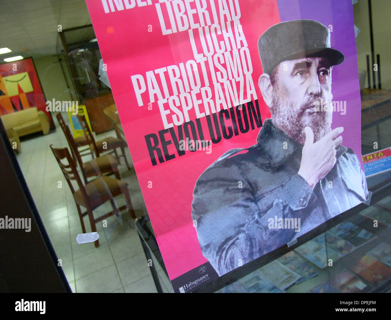 Mar 28, 2006 - Havana, CUBA - Castro propaganda poster in a Havana shop ...