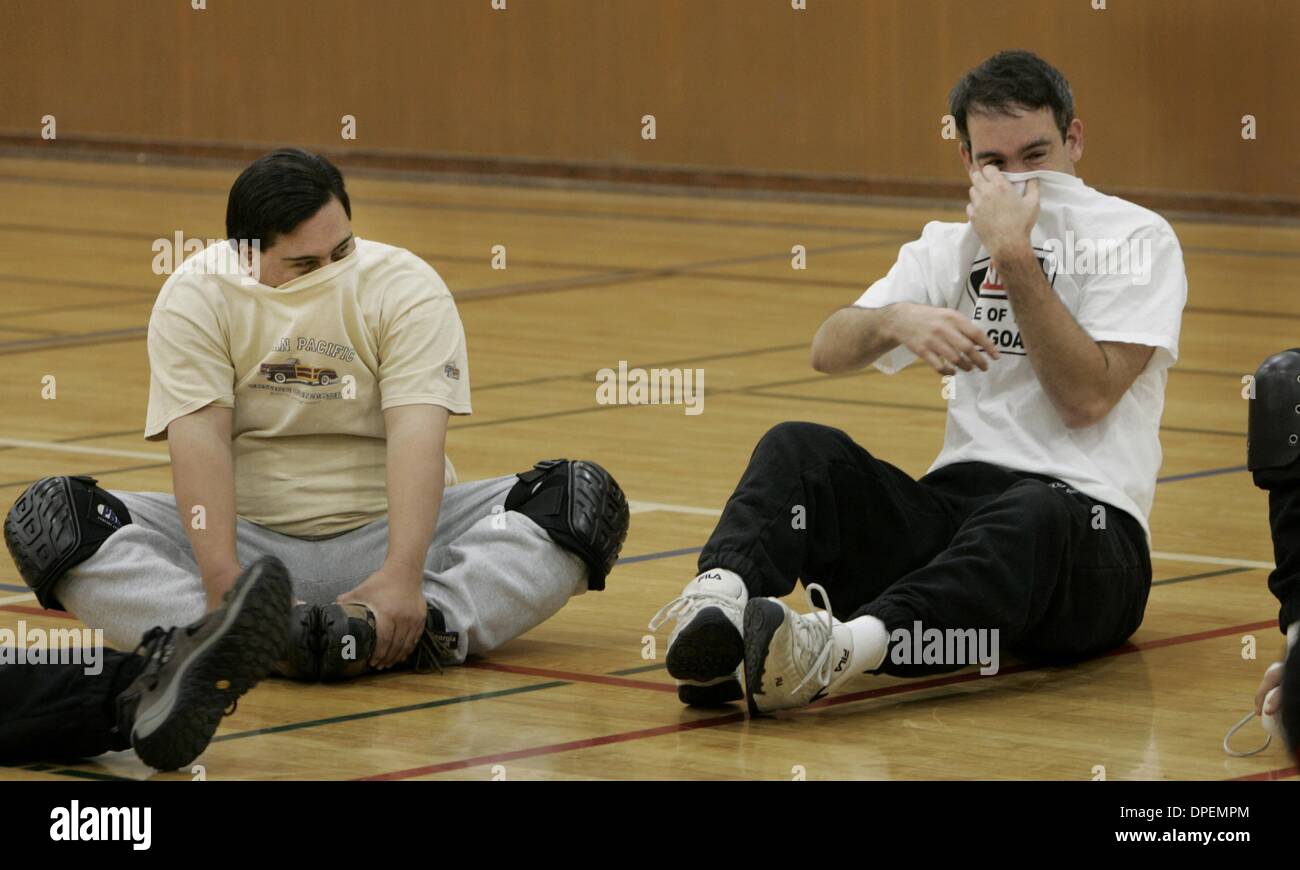 (Published 1/30/2005, E-6) Tommy Alvarez, left, and Adam Farmer put ...