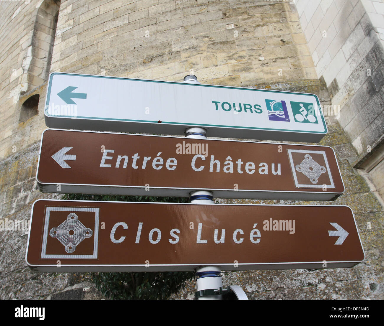 Sign for Amboise Chateau France January 2014 Stock Photo - Alamy