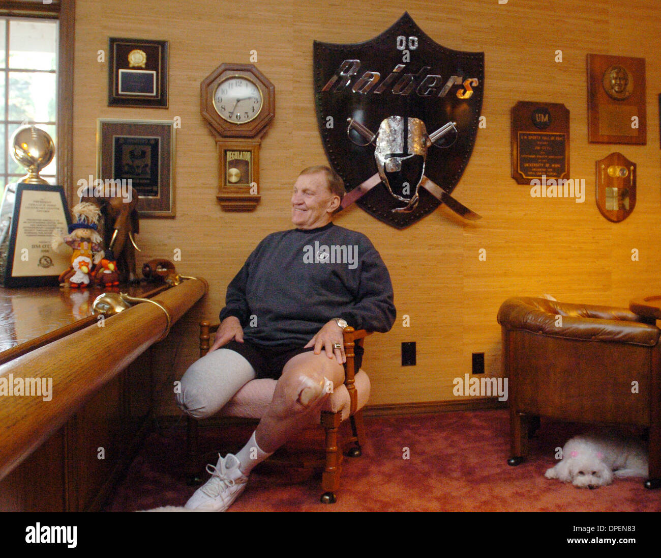 Former Oakland Raider legend Jim Otto in his family room at his Auburn ...