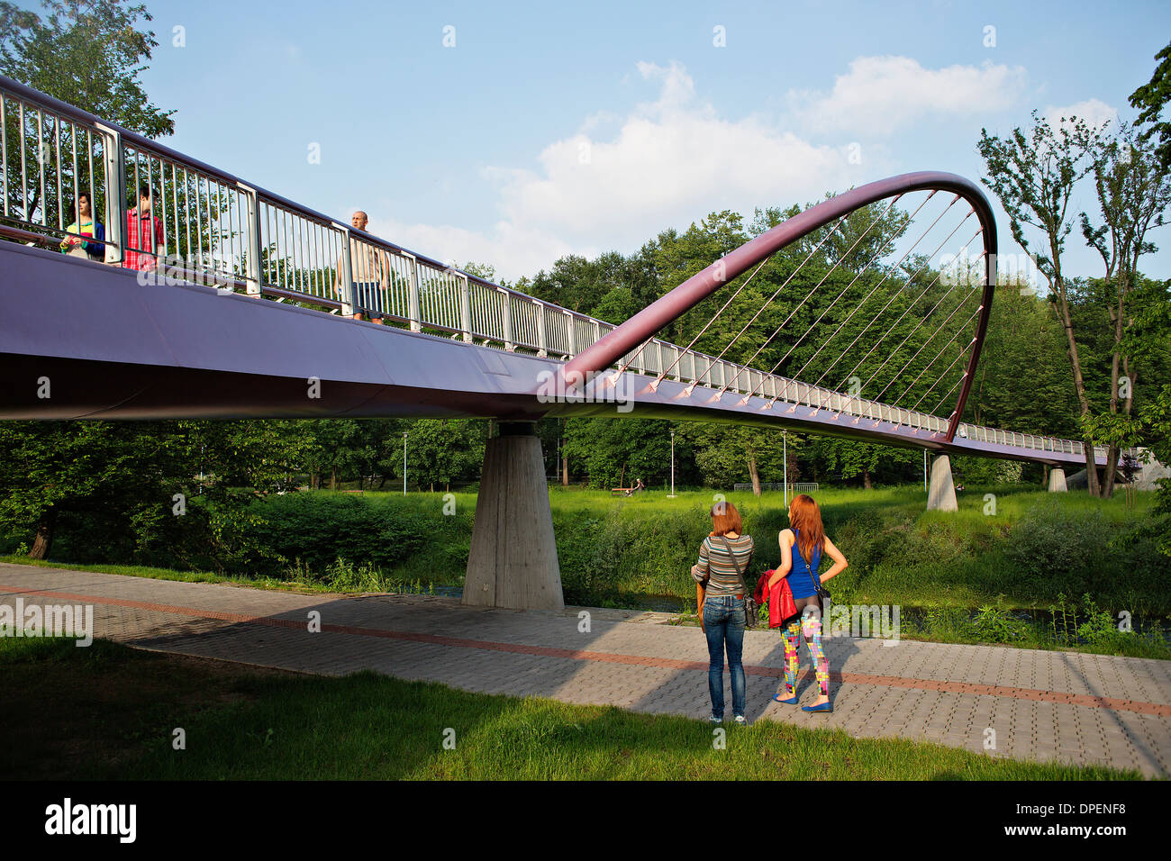 Sportmost Bridge, Olza (Olse) River Stock Photo - Alamy