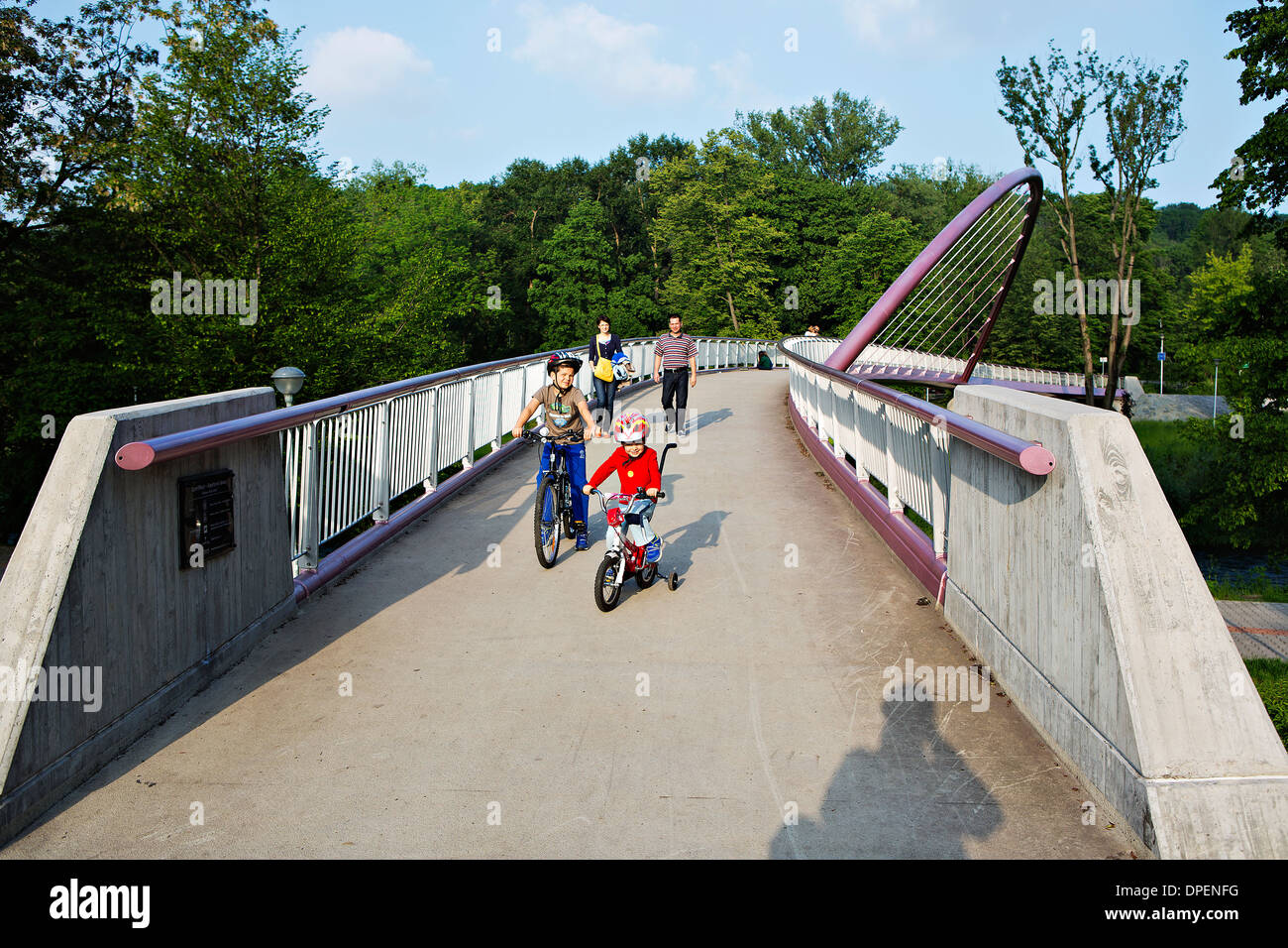 Sportmost Bridge, Olza (Olse) River Stock Photo - Alamy
