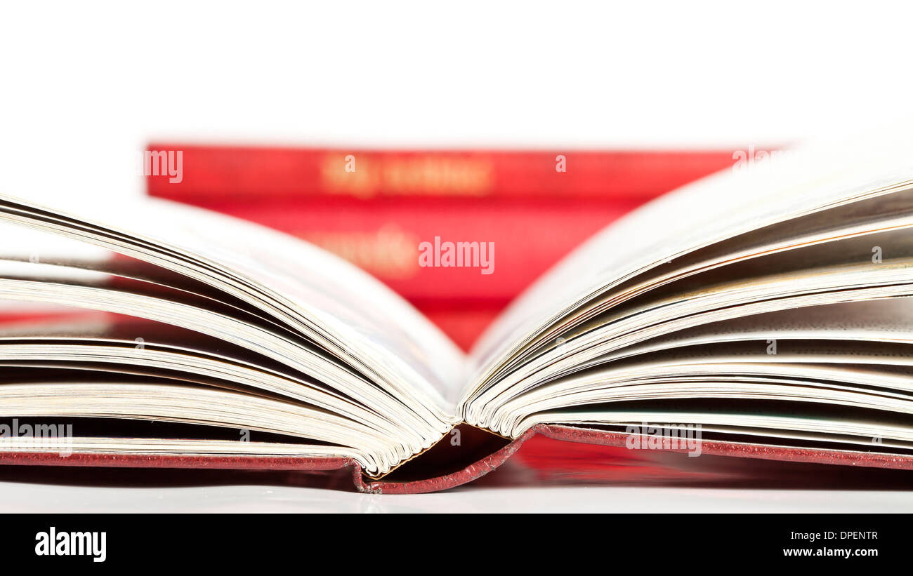 Close upon open book Stock Photo - Alamy