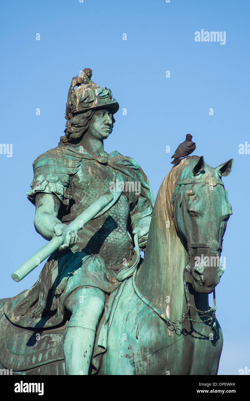 Statue of King Christian V on Kongens Nytorv, Copenhagen, Denmark Stock ...