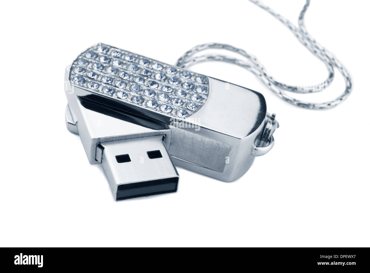 USB Flash Drive with rhinestones on a white background Stock Photo - Alamy