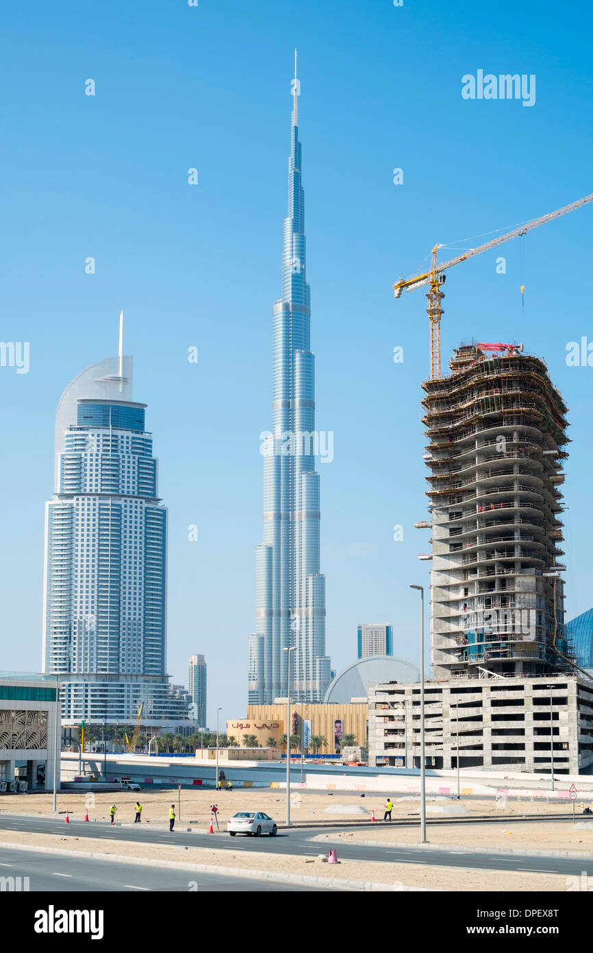 New high-rise office towers under construction at new Business Bay ...