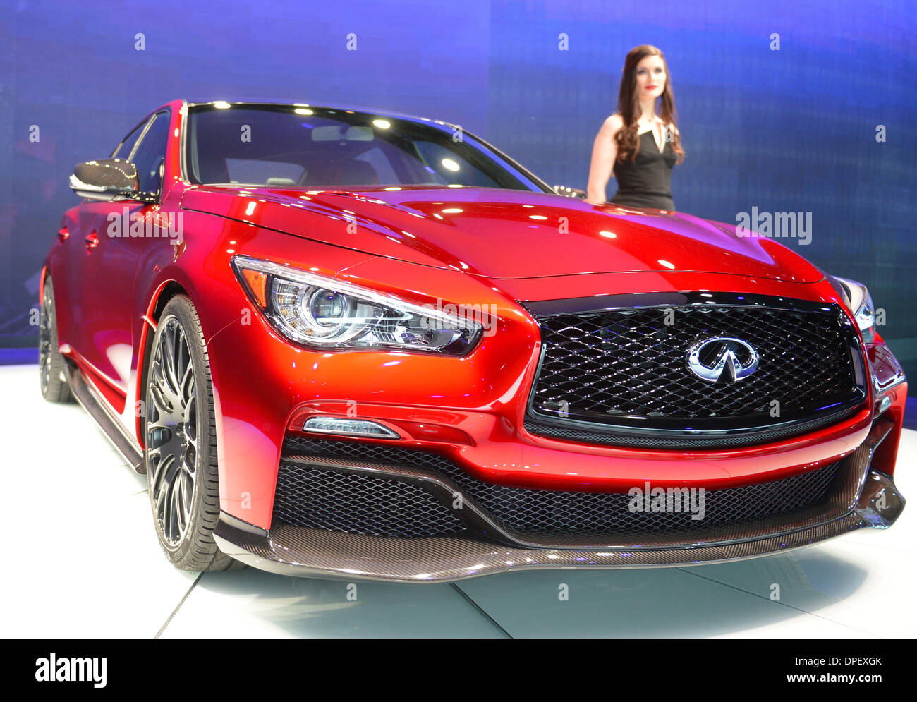 Detroit, USA. 13th Jan, 2014. An Infiniti Q50 Eau Rouge Concept is ...