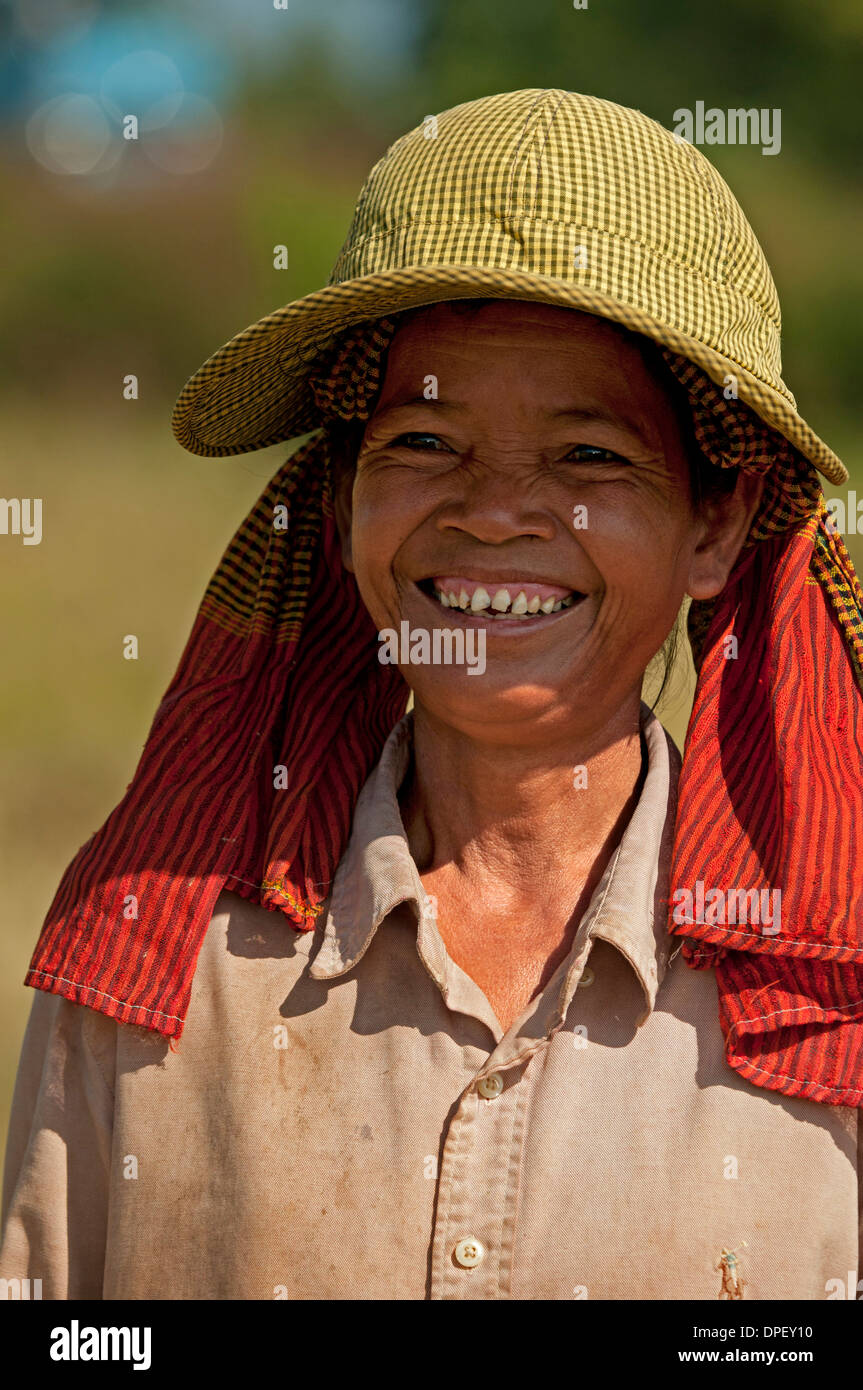 Portrait of a farm worker, Battambang, Cambodia Stock Photo - Alamy