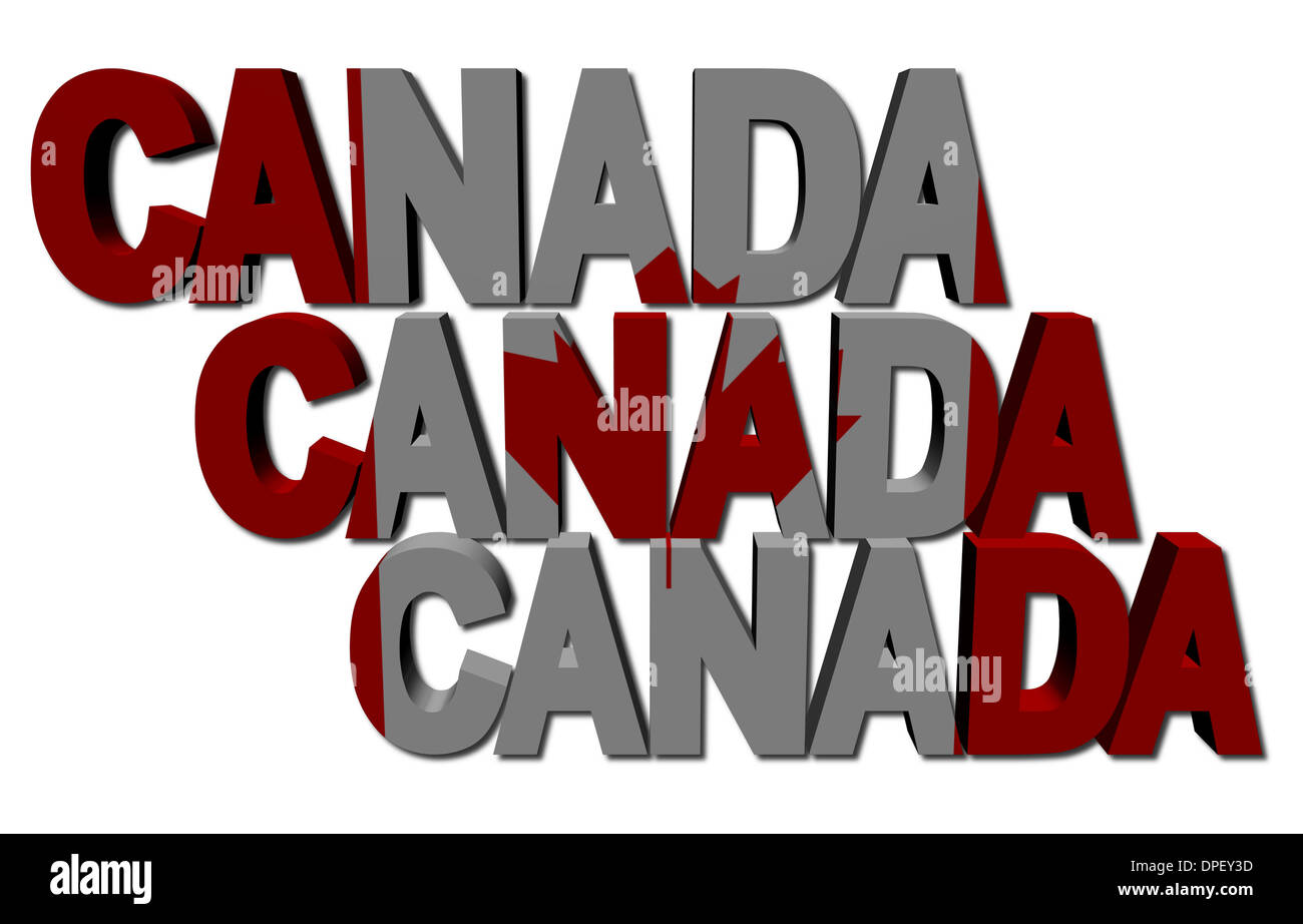 Canada flag text illustration Stock Photo - Alamy