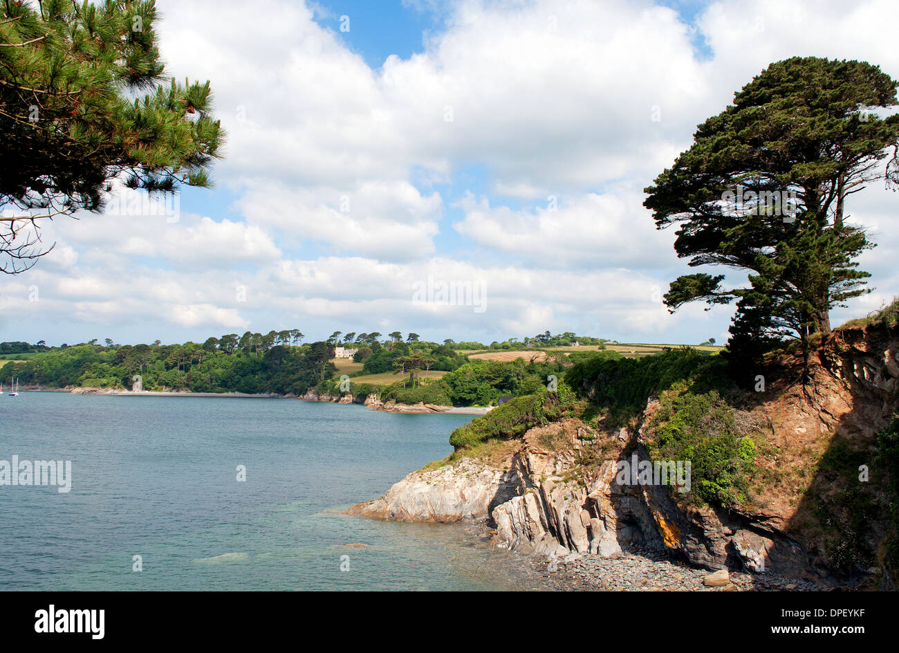 a view along the helford river in cornwall, uk Stock Photo - Alamy