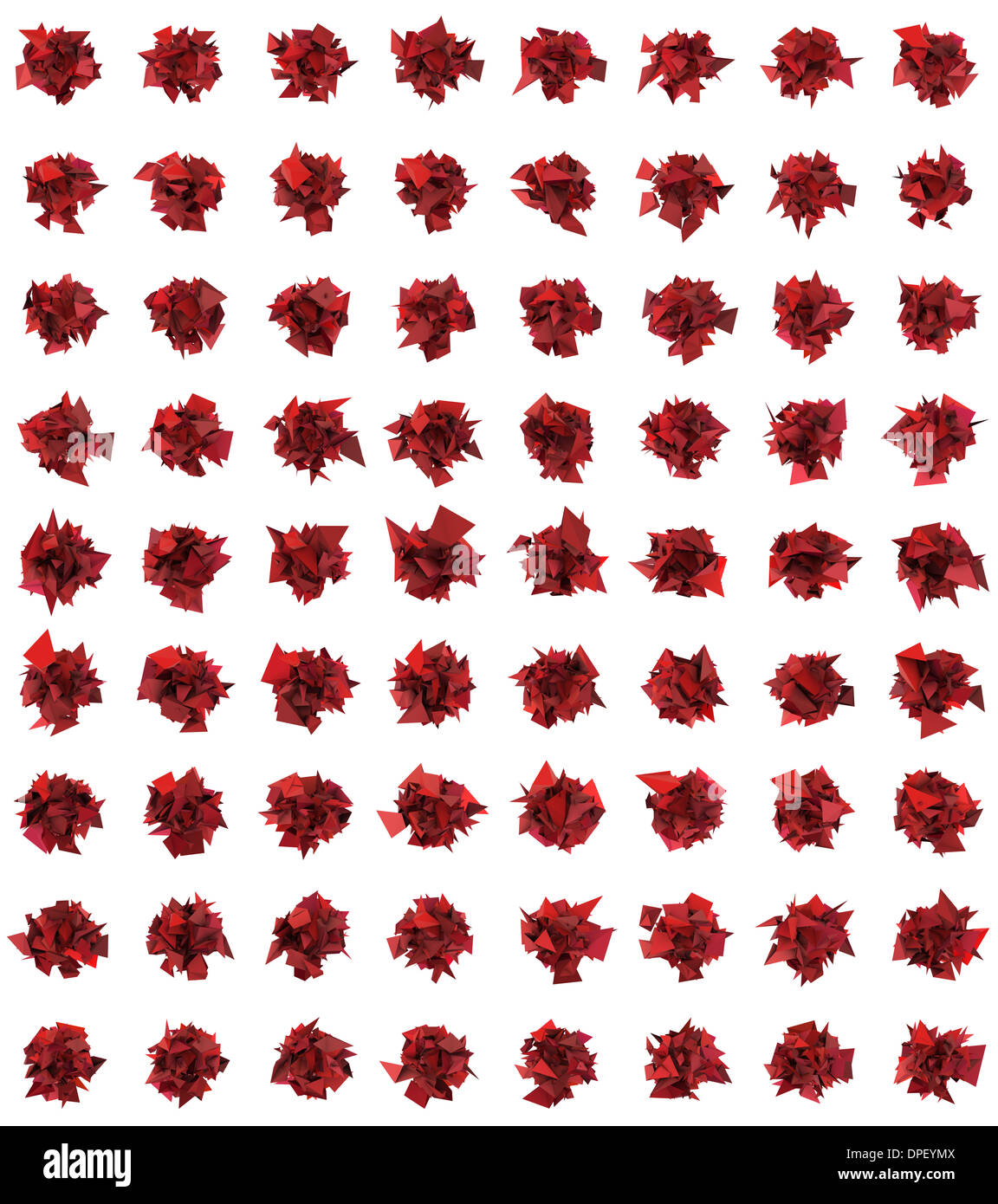 3d abstract red spiked shape pattern on white Stock Photo - Alamy